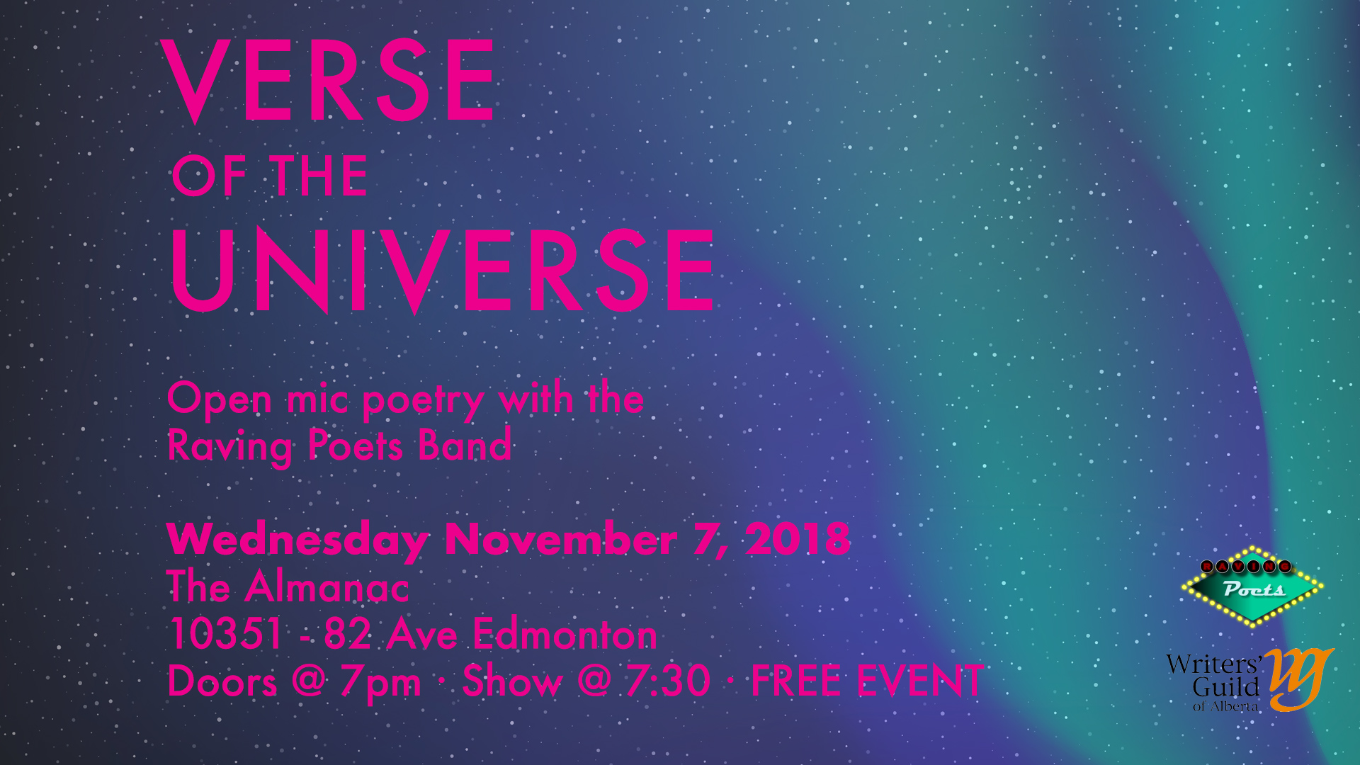 WGA Edmonton November Member Night – Verse of the Universe – Writers ...