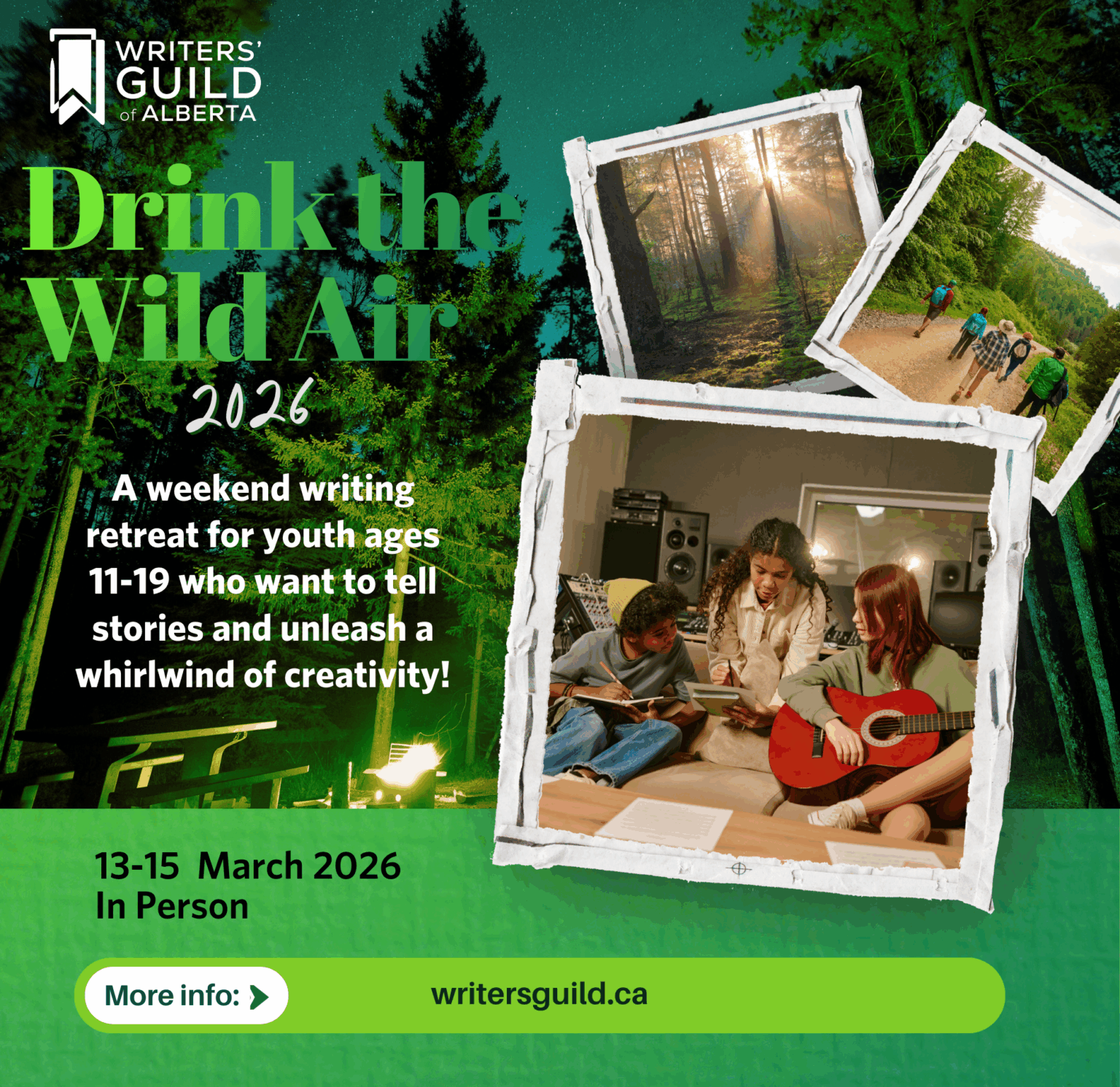 Drink the Wild Air 2026 (ages 11 – 19) – Writers' Guild of Alberta